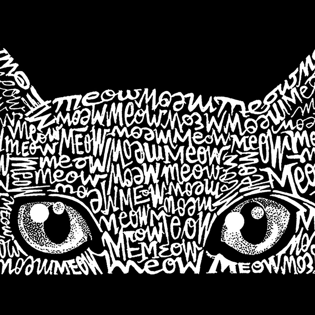 Women's Plus Size Word Art V-Neck - Peeking Cat – LA Pop Art