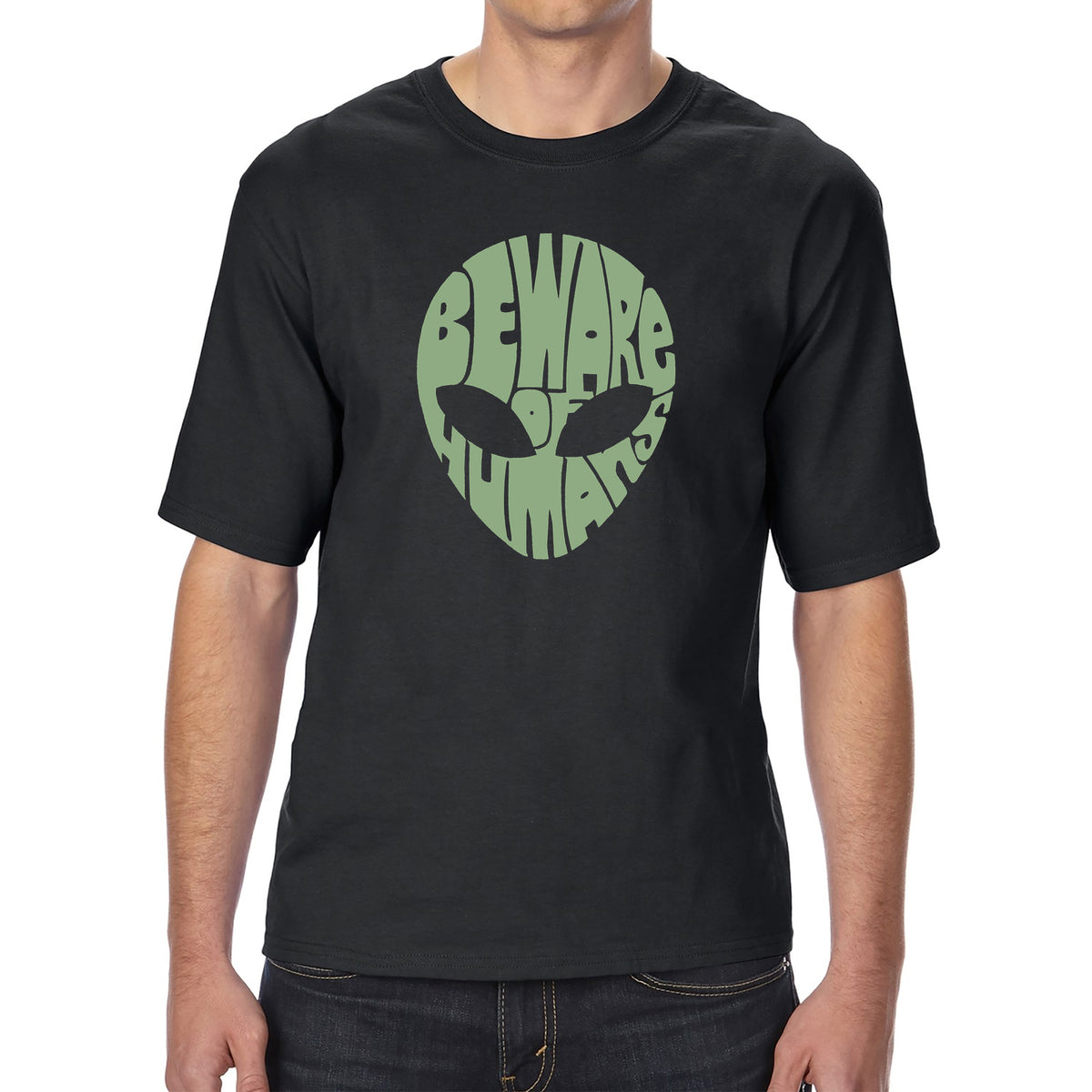 Beware of Humans - Men's Tall and Long Word Art T-Shirt – LA Pop Art