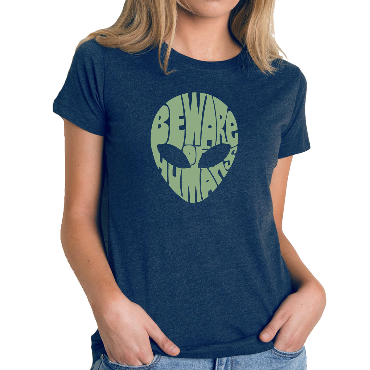 Beware of Humans - Women's Premium Blend Word Art T-Shirt – LA Pop Art
