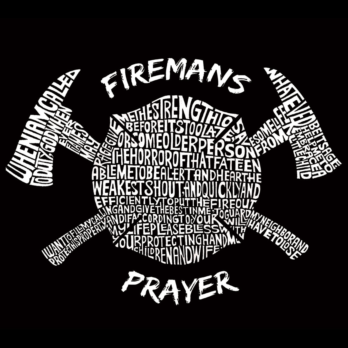 FIREMAN'S PRAYER - Men's Word Art Long Sleeve T-Shirt – LA Pop Art