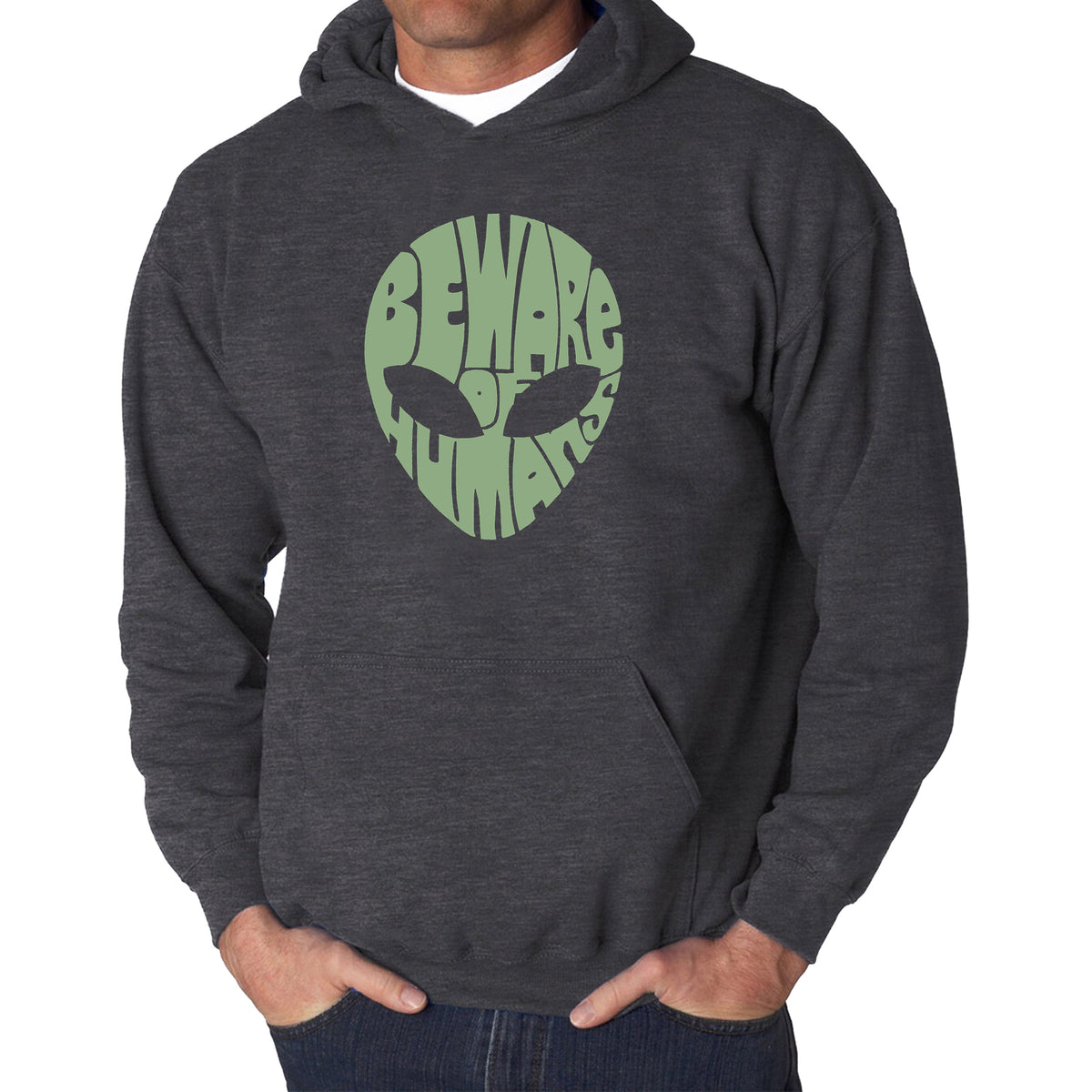Beware of Humans - Men's Word Art Hooded Sweatshirt – LA Pop Art