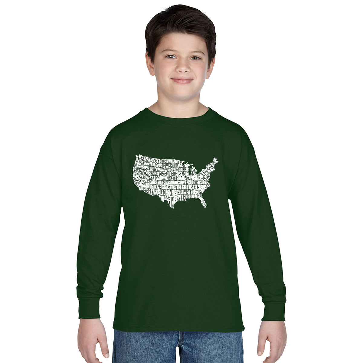 THE STAR SPANGLED BANNER - Boy's Word Art Long Sleeve – LA Pop Art