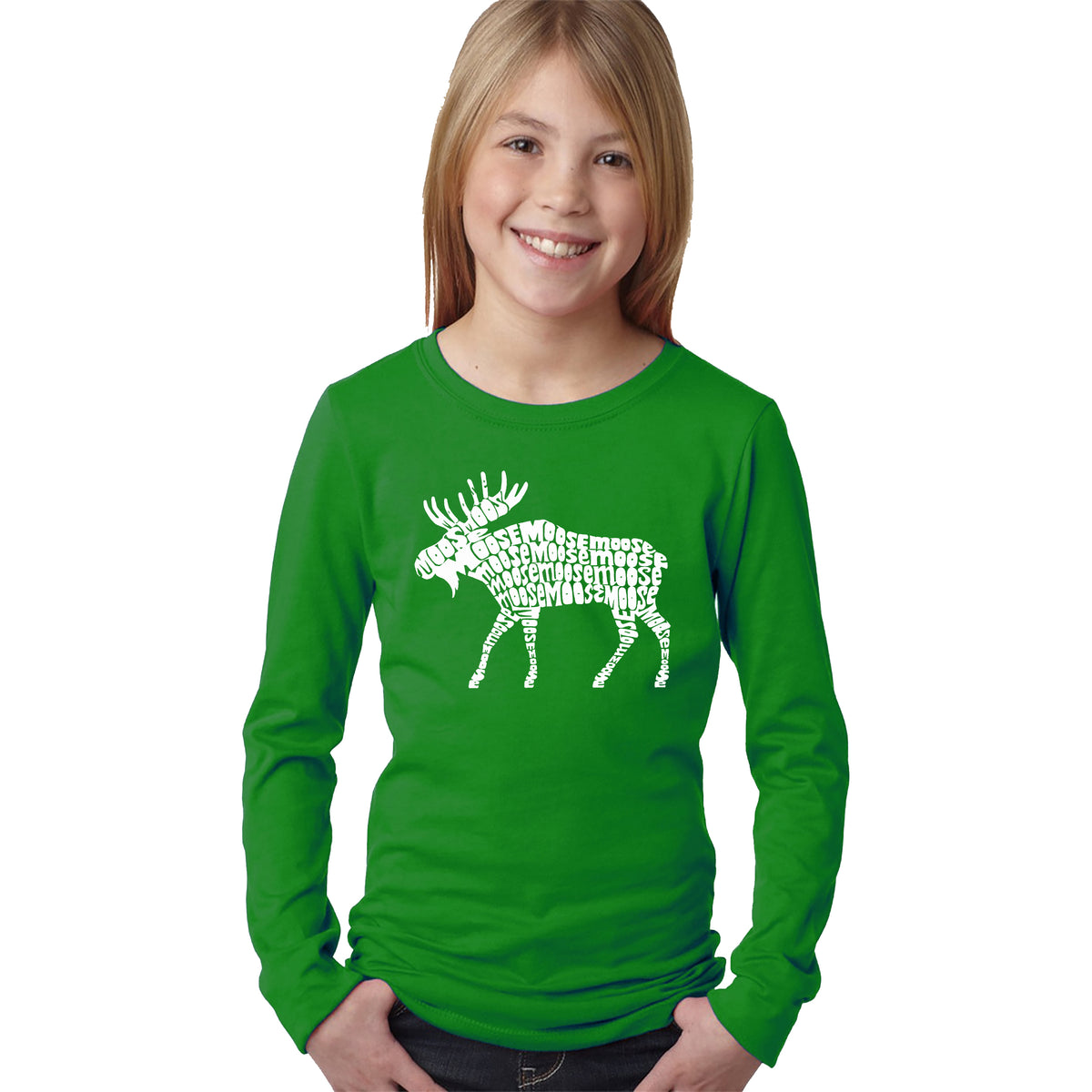 Moose - Girl's Word Art Long Sleeve – LA Pop Art
