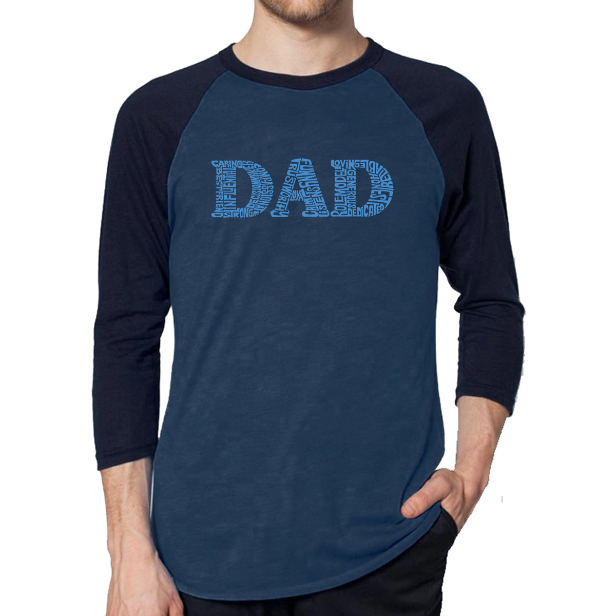 Dad - Men's Raglan Baseball Word Art Tshirt – LA Pop Art