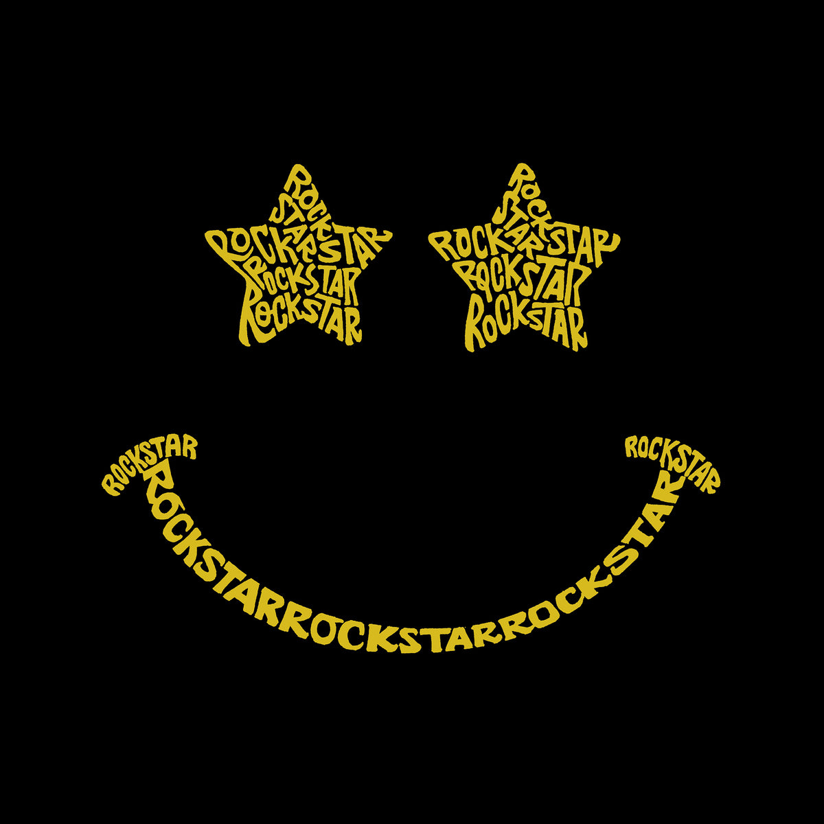 Rockstar Smiley - Men's Word Art Sleeveless T-Shirt – LA Pop Art