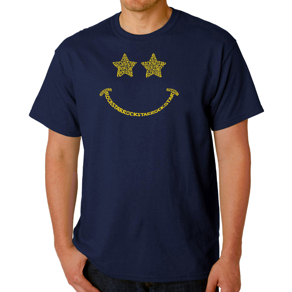 Rockstar Smiley - Men's Word Art T-Shirt – LA Pop Art